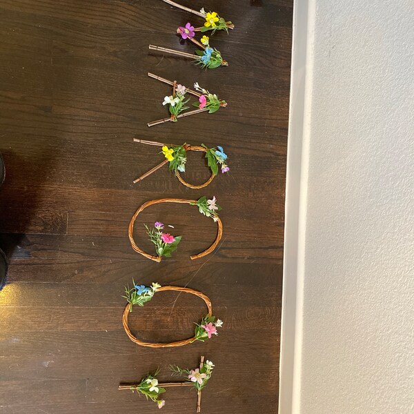 8" Rustic Nursery Letter, Twig Monogram, Rustic Letter, Wood Names Kids ...