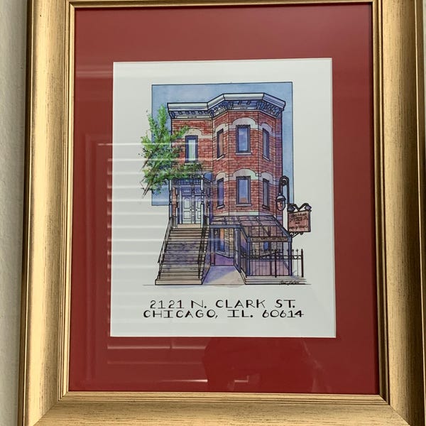 Chicago Pizza and Oven Grinder - A Chicago Hand-painted Watercolor Art ...