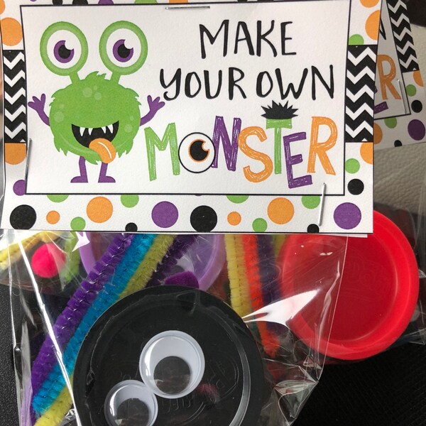 Printable Make Your Own Monster Bag Topper for Monster Halloween Favor ...