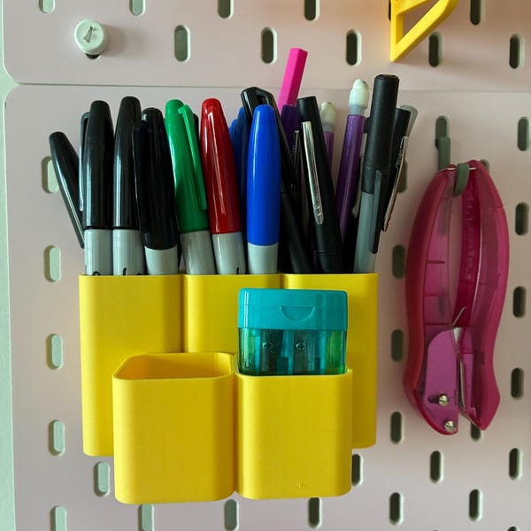 5 Cup Rectangle Storage Container Organizer for Pens/pencils/markers ...