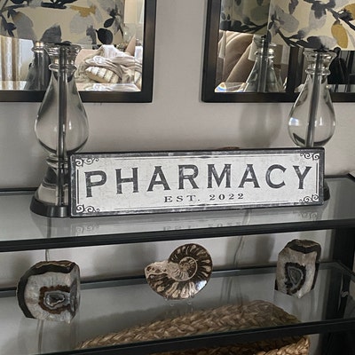 Pharmacy Wood Antique Style Sign Hand Made Decor - Etsy