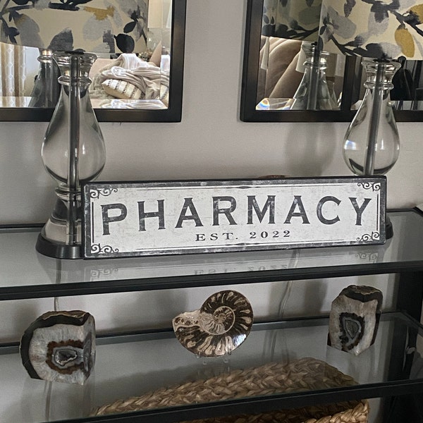 Pharmacy Wood Antique Style Sign - Hand Made Decor - Etsy