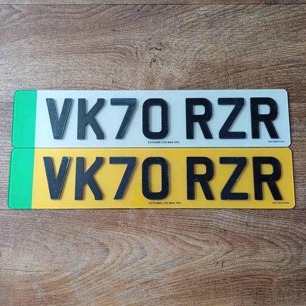 UK Road Legal 4D Car Registration Number Plates Mot (PREMIUM) DVLA ...