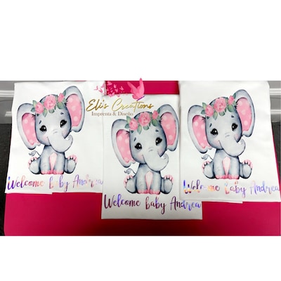 Watercolor Girl Elephant Clip Art, Floral Little Peanut,pink Roses ...