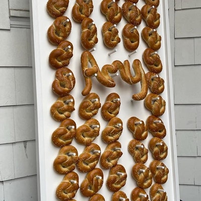 Pretzel Wall With Stand Holds 32 Pretzel Wall Wedding Pretzel Wall ...
