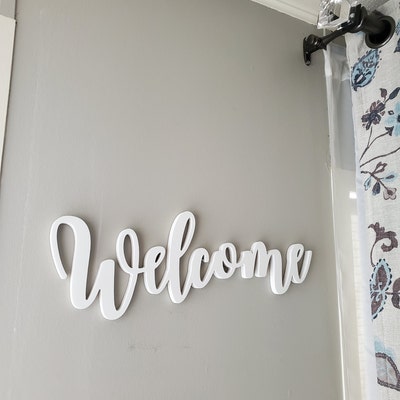 Welcome Word Cutout Wooden Letters Welcome Sign - Etsy