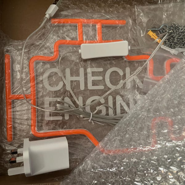 Check Engine Neon Sign, Car Neon Sign Garage Sign Custom Neon Sign ...