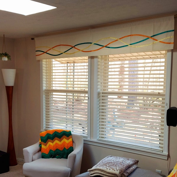 Brown Beige Neutral Minimal Valance Curtain, Contemporary Light Brown ...