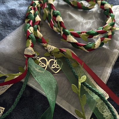 Handfasting Cord 8ft, Wedding Rope, White Leaf, White Lace, Metallic ...