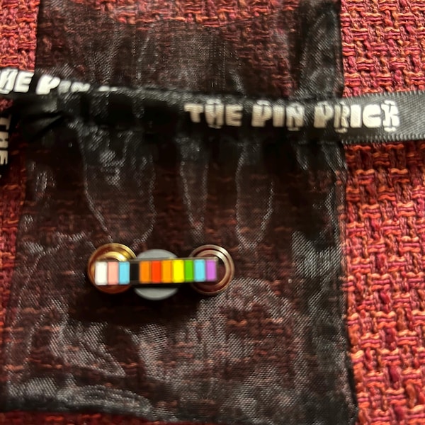Non-binary Ribbon Pin — Subtle Pride Flag Small Mini Minimalist Enamel ...