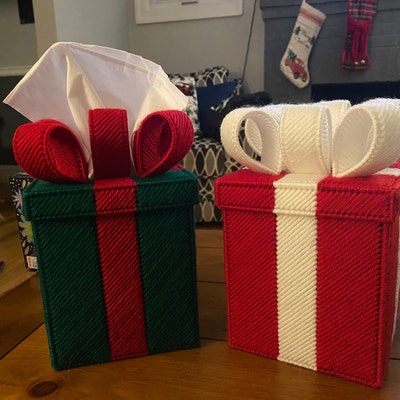 Surprise Green With Red ribbon Gift Tissue Box - Etsy