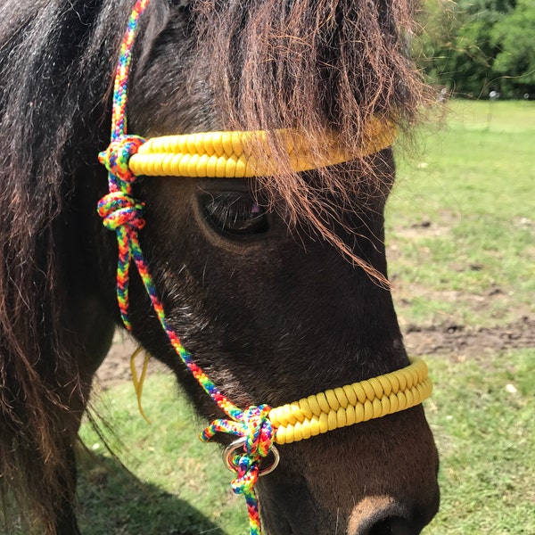 Soft Rope Halter Bitless Bridle Hackamore- Woven Paracord Overlay - Etsy