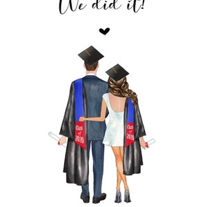 Personalised Couples Graduation Print, Graduation Gift for Boyfriend ...