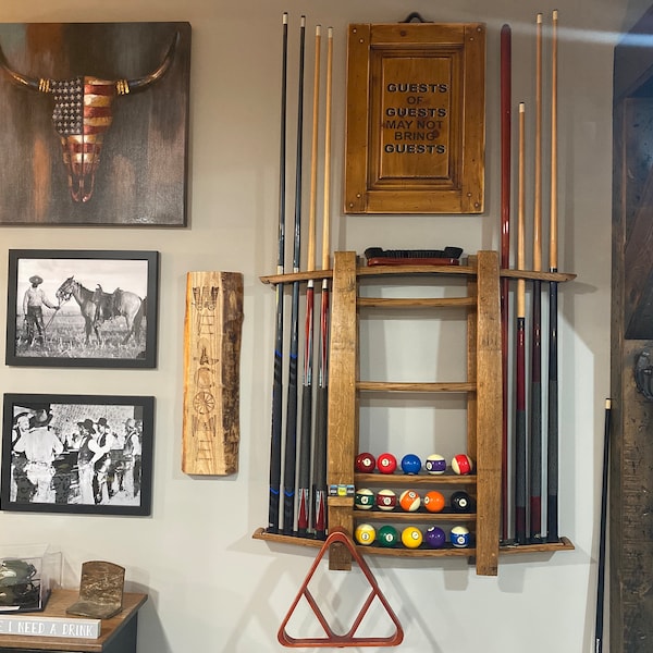Pool Cue Rack/8 Ball Pool/cue Ball /pool Cue Stick/man Cave Furniture ...