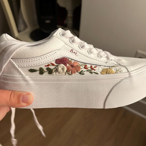 Embroidered Vans Shoes, Custom Hand Embroidery to Order, Personalized ...