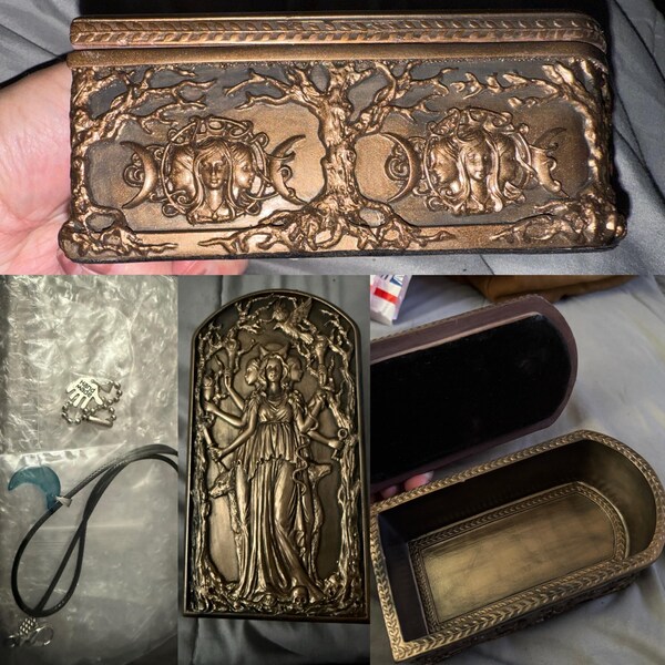 Baphomet Pentagram Trinket Box Decorative Jewelry Keepsake Altar Items ...