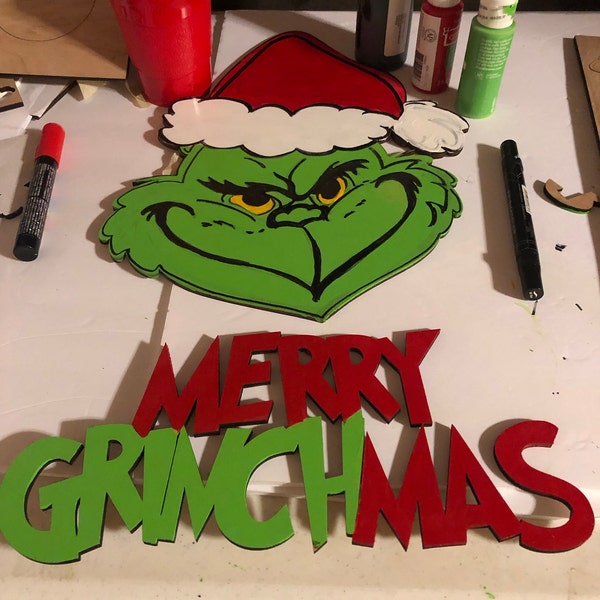 Grinch Hand-christmas Bulb Shape | Multiple Sizes | Laser Cut Shapes ...