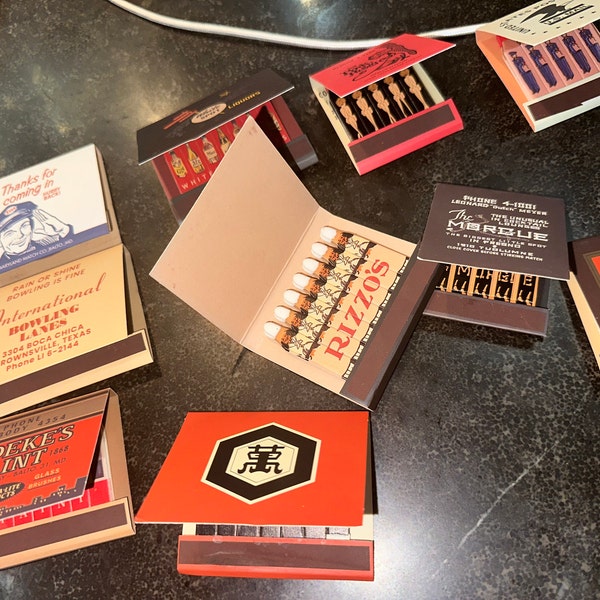 Pack of 10 Vintage Style Matchbooks With Print on Matches - 10 Unique ...