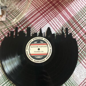 Detroit Skyline Records Redone Label Vinyl Record Art Unique - Etsy