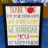 Teacher Appreciation Week Sign, Thank You for Your Dedication, Staff ...