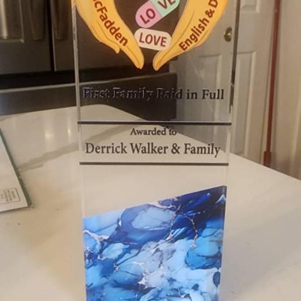 Personalized Acrylic Award Plaque, Custom Engraved Trophy for Corporate ...