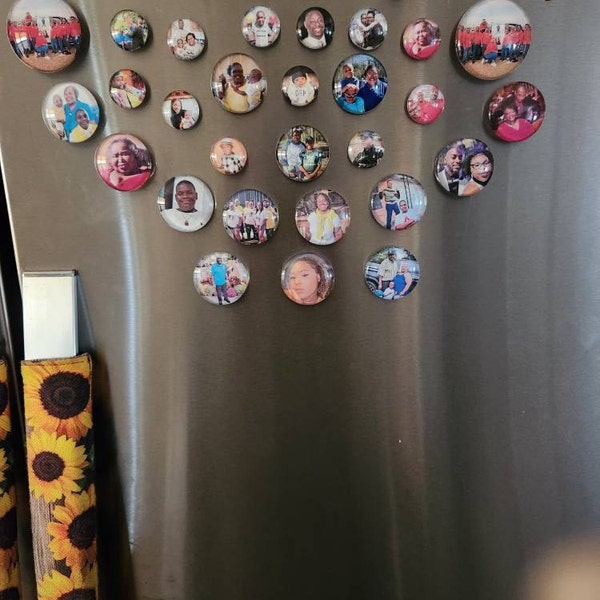 Personalized Photo Magnets: 1.5" Glass Set of 6 Reusable Tin Birthday ...