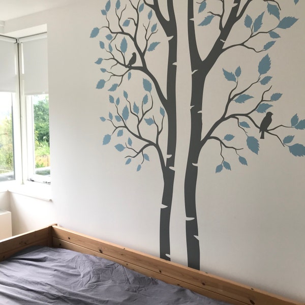 Twin Tree Wall Decal Nursery Wall Decoration Tree Wall Sticker Nursery ...