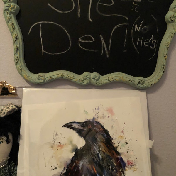RAVEN Watercolor Bird Art Print by Dean Crouser - Etsy UK
