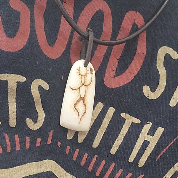 Ancient Shaman Amulet, Bone Pyrography, Nordic Stone Bronze Age Art ...