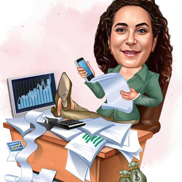 Custom Female Super Boss Cartoon Portrait, Boss Portrait, Gifts for ...