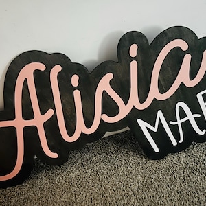 Small Name Sign, Nursery Name Sign, Wood Cutout Name Sign, Small ...