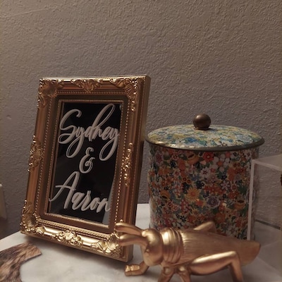 Tropical Gold Wedding Table Number Floating Frame With Leaf - Etsy