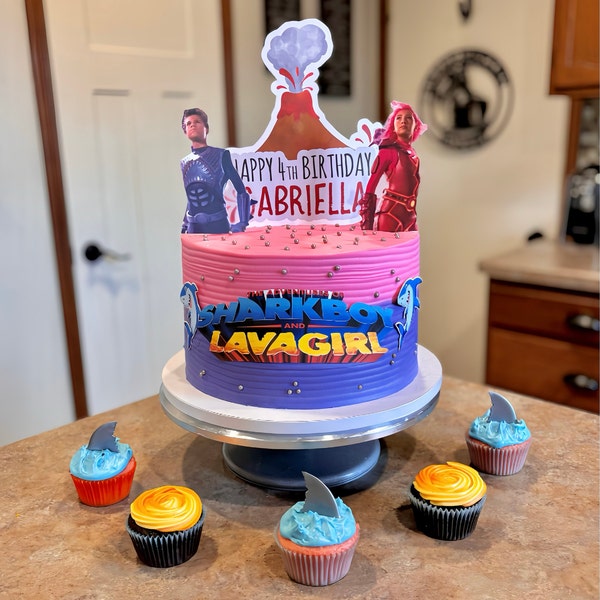 Printable Volcano Party Cake Topper. Personalized Cake Topper for ...