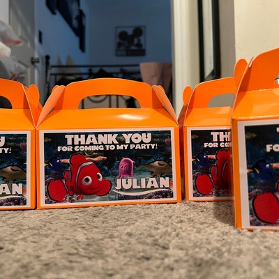 Finding Nemo Box Label Birthday Party Gable Box Gift Bag Labels ...