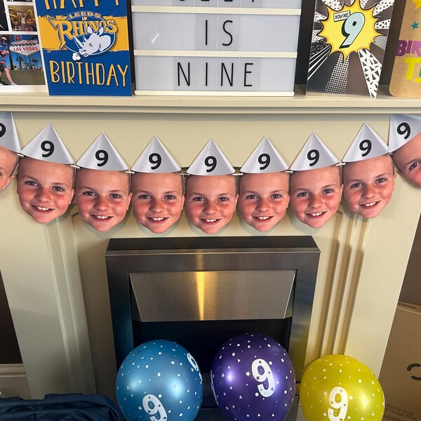 Custom Photo Face Bunting Banner Cutout 30th Birthday Party Decorations ...