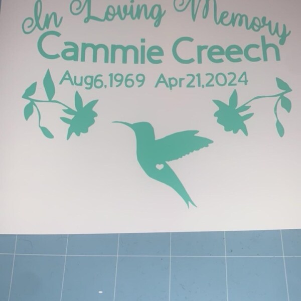 In Loving Memory SVG PNG JPG, Hummingbird Memorial Clip Art, Tribute to ...