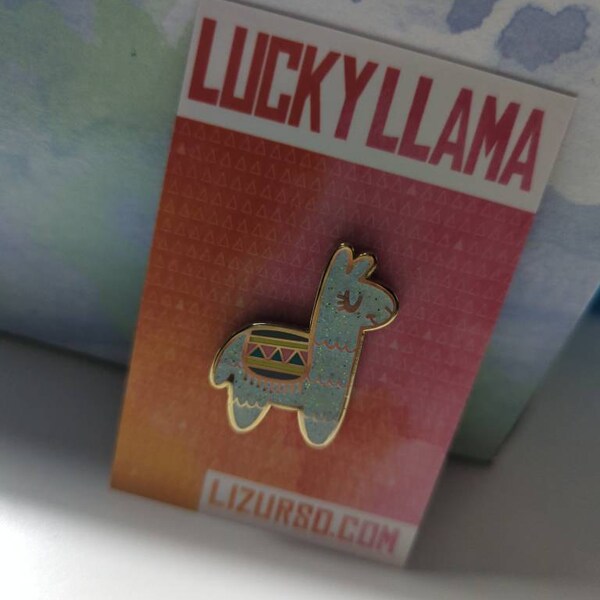 Lucky Llama Enamel Pin Llama Pin Llama Enamel Pin Llama Lapel Pin Lapel ...