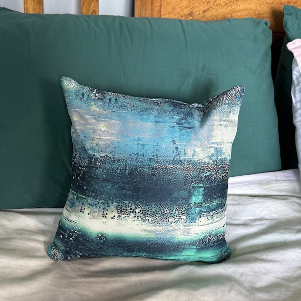 Turquoise Cushion Cover, Modern Vivid Pillow Case, Bohemian Bedroom ...