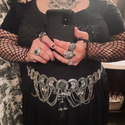 Egyptian Lemurian Ankh Hip Chain Belt Egyptian Belt Occult Goth Gothic ...