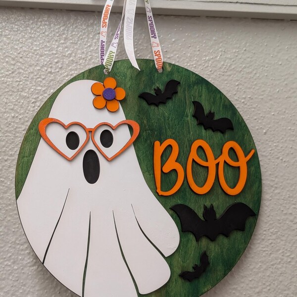 Cute Halloween Ghost Door Hanger Svg Cut File, Boo Sign, Cute Spooky ...