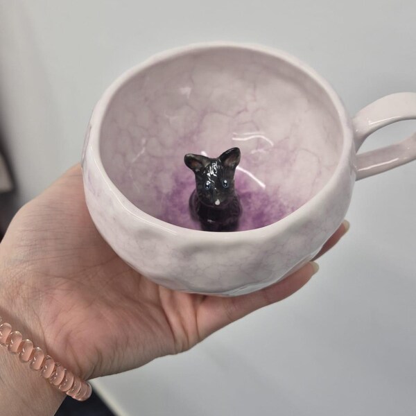 Sleeping Cat Mug Ceramic Coffee Mugs Handmade Sleepy Cat Mug Cat Lover ...
