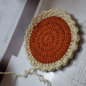 Decorative Cutie Pie Coaster Crochet Pattern Pumpkin Pie - Etsy