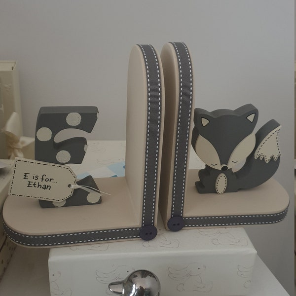 Personalised Fox Bookends for Kids - Etsy UK