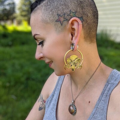 10 Gauge Animal Skull Hoops Hoops for Plugs Stretched Ear - Etsy