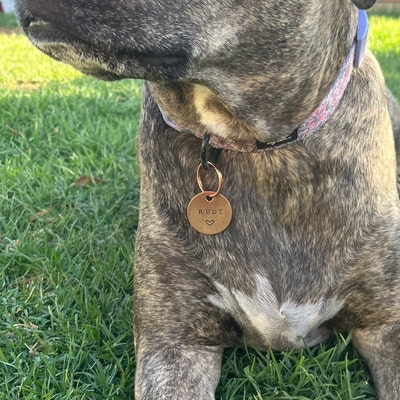 Custom Hand Stamped Dog Tags Simple Handmade Pet Id Tag - Etsy
