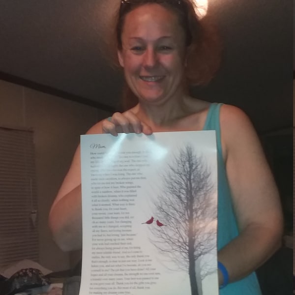 Gift for Mom Poem, for Mother From Son or From Daughter, Cardinal Bird ...