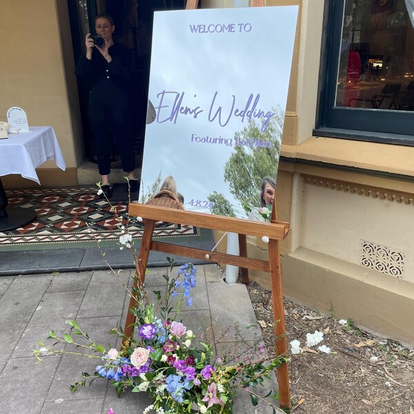 Wavy Whimsical Design Welcome Sign Semi Custom Acrylic Signage Wedding ...