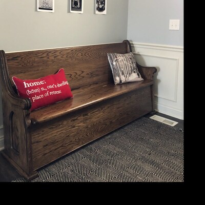 Cathedral-back Jacobean Stained Wooden Church Pew made to Order - Etsy