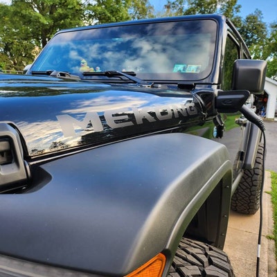 Custom Black Lettering Sticker Decal for Hood With an Outline Set of 2 ...