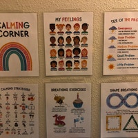 Buy 16 Calm Down Corner Posters Sign Kit Calming Decor Print Counselor ...